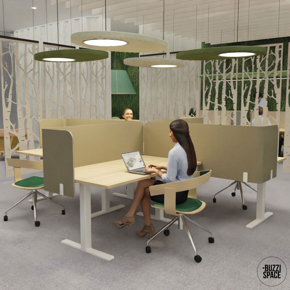 Quiet Mark | BuzziSpace BuzziTripl Desk Acoustic Divider